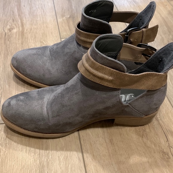 Shoes | Jc Boots Grey With Brown Belt Around Ankle Great Condition ...